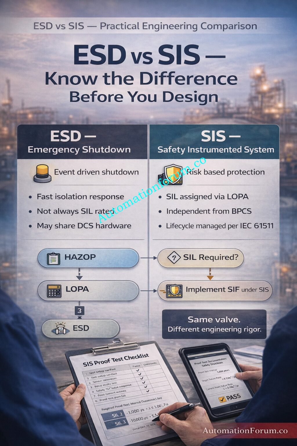 Difference Between ESD and SIS: Practical Guide with Real Industry Examples