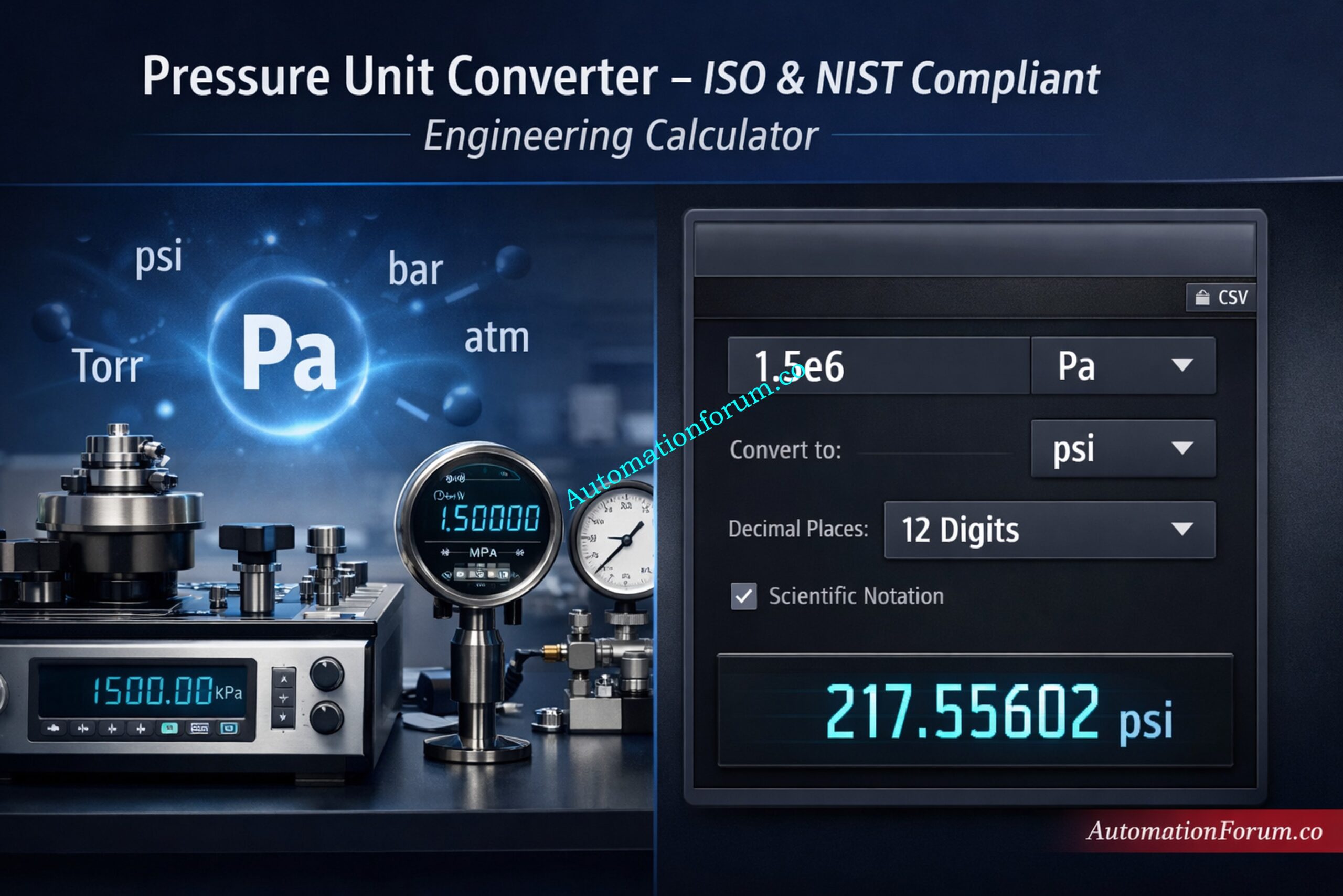 Pressure Unit Converter - ISO & NIST Compliant Calculator for Engineers