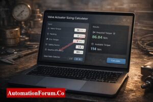 Valve Actuator Sizing Calculator - Torque, Safety Factor & Gear Ratio Guide