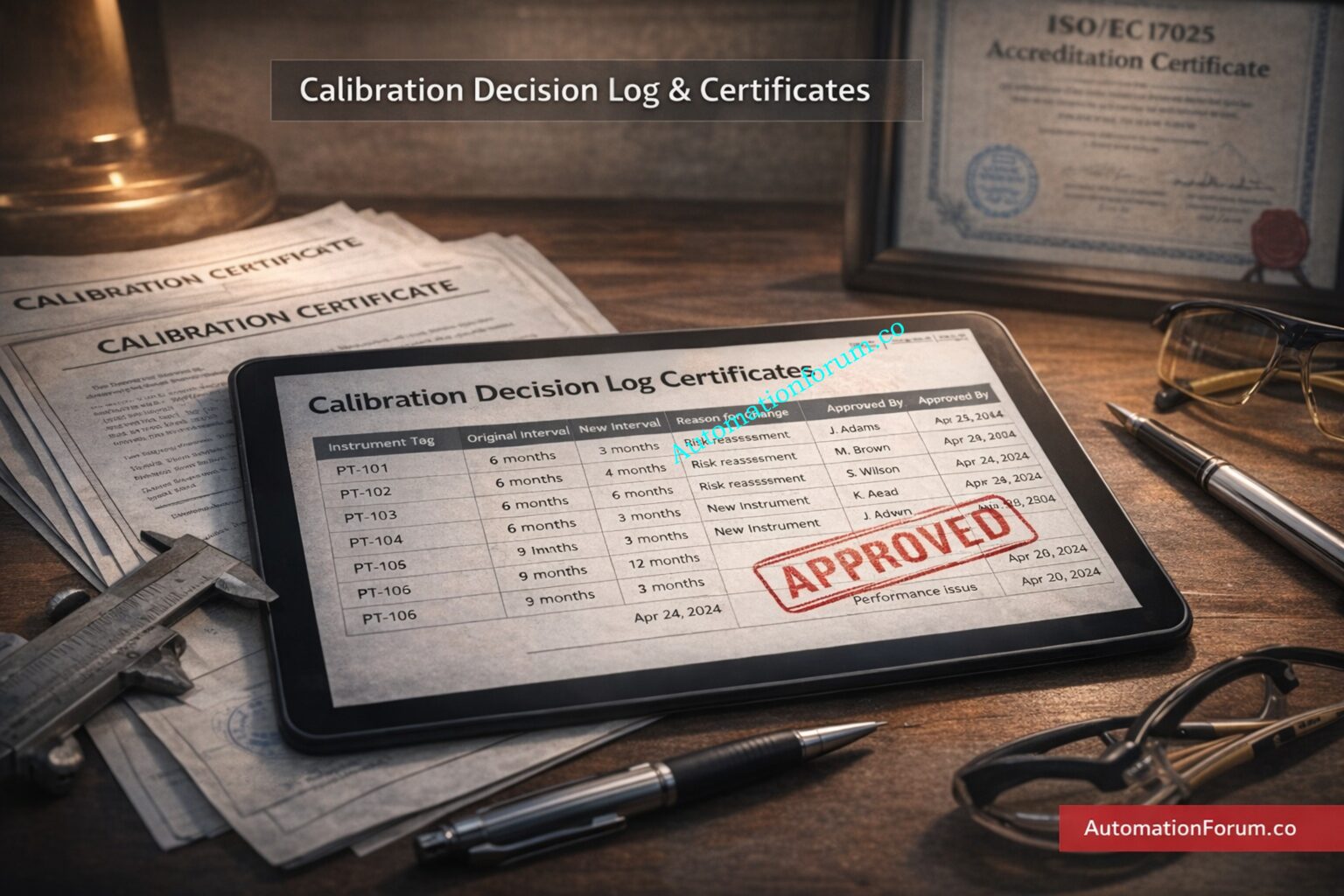 Risk-Based Calibration Interval Schedule for Process Instruments