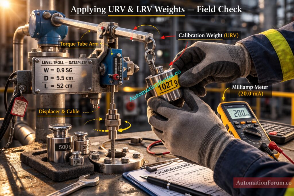 Dry Calibration of Displacer Level Troll Using Weight Loss Calculator ...