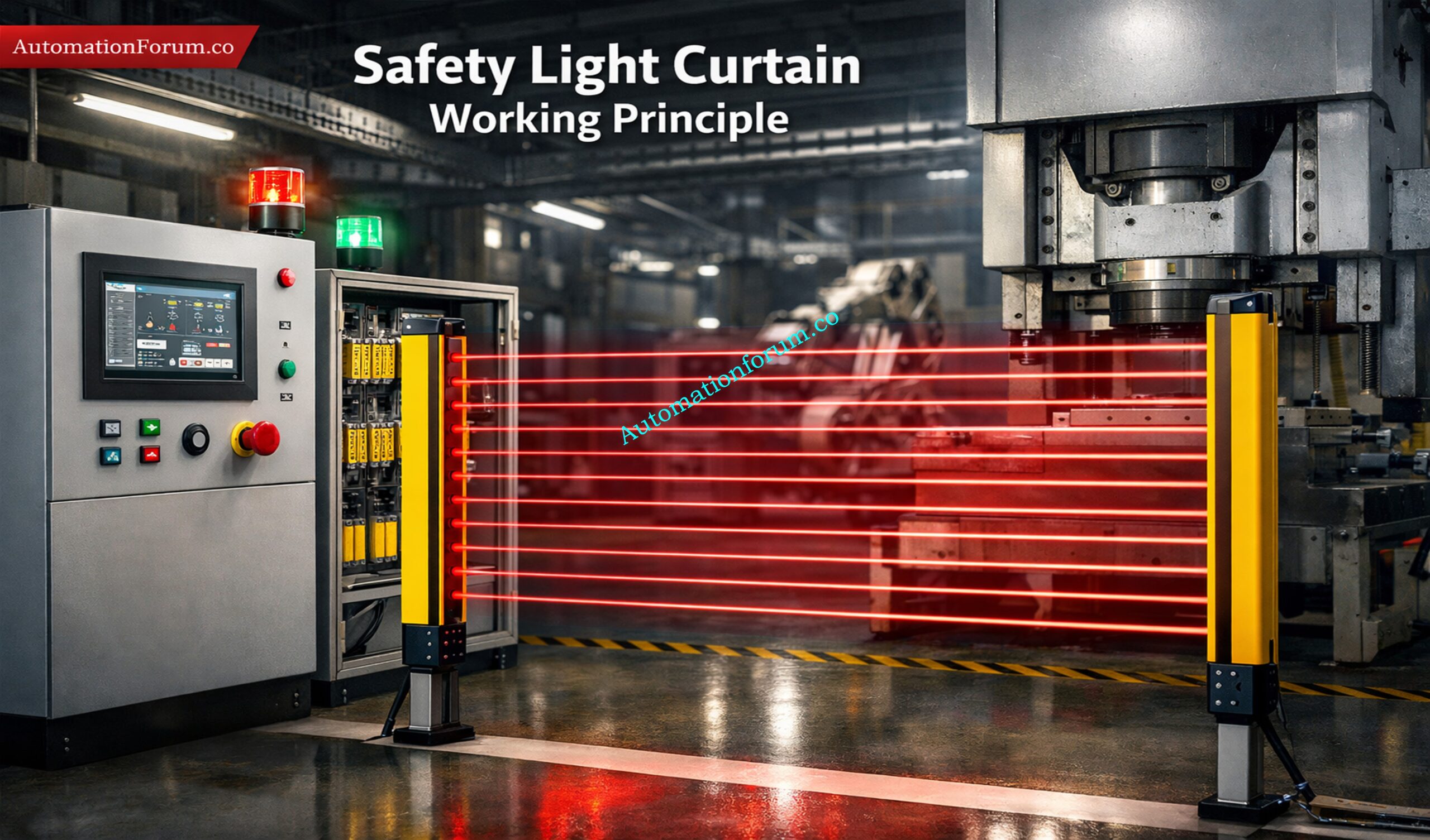 Safety Light Curtain Working Principle How Does a Safety Light Curtain ...