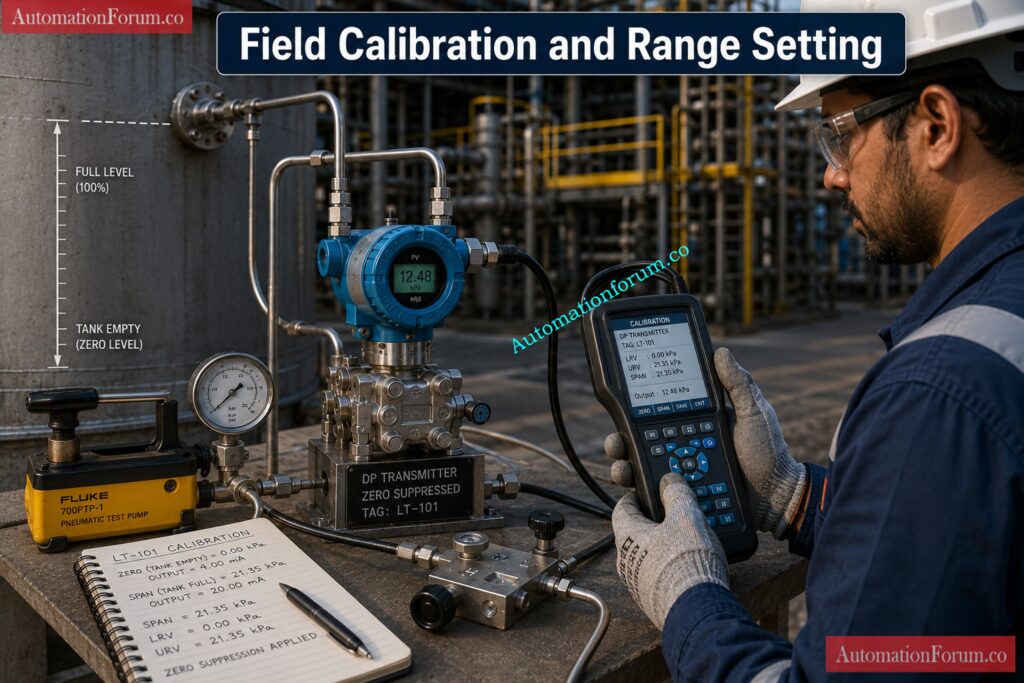 DP Calculator for Zero Suppression in Open Tank Level Measurement