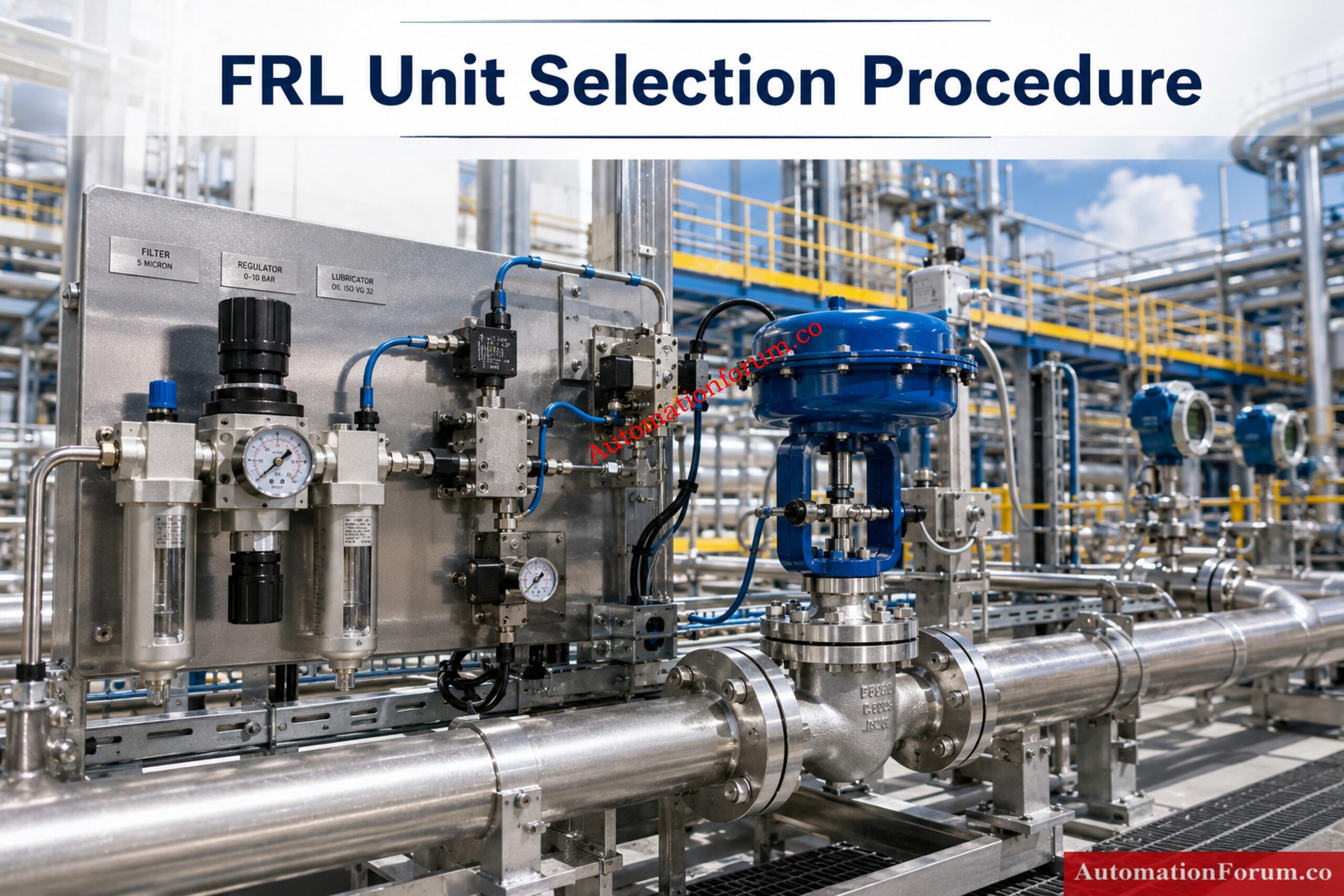 FRL Unit Selection Procedure for On Off Control Valves